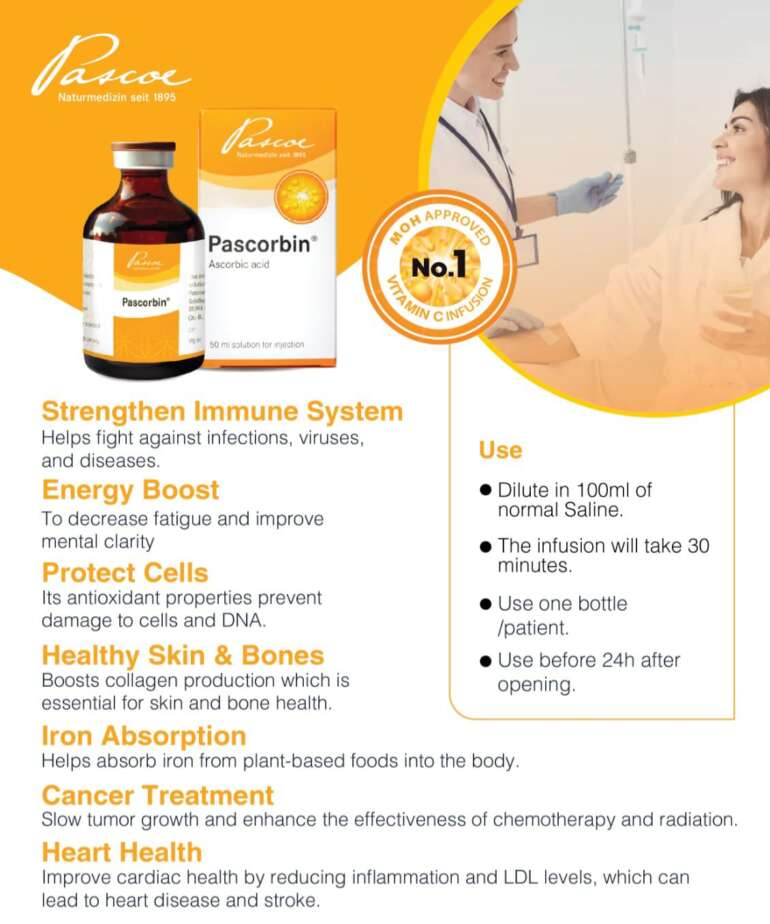 Pascorbin Infusion - Vitamin C IV Therapy at Al Biraa Clinic Dubai